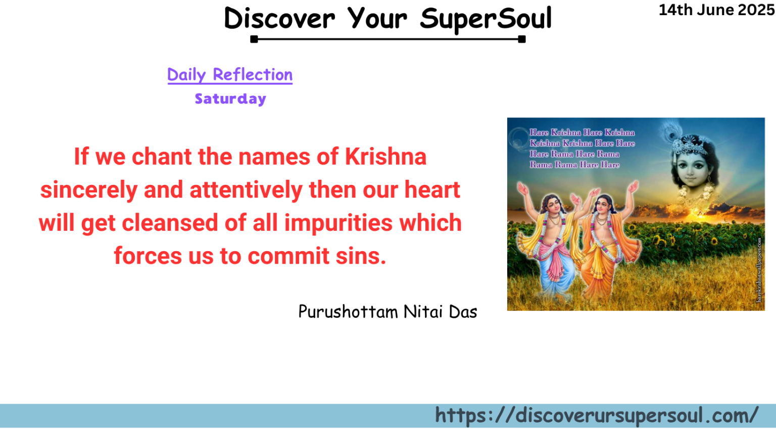 Krishna can deliver us from all the sufferings. Are we ready for it ...